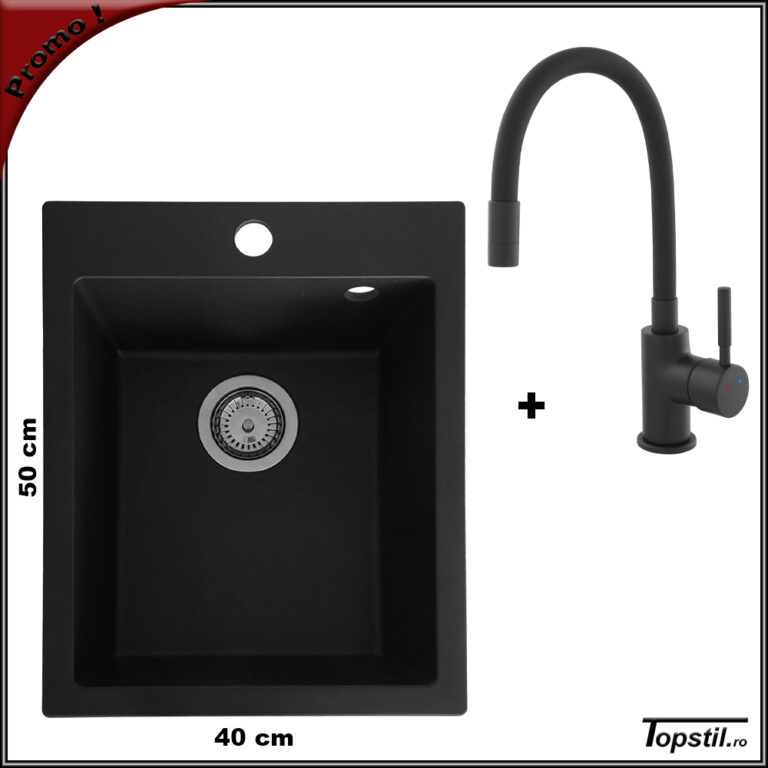 Chiuveta bucatarie compozit Korfu neagra - Top Stil