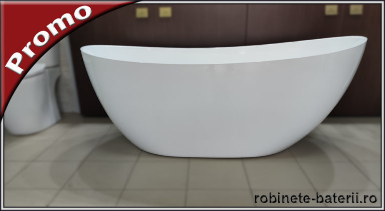 Cada de baie ovala Glamour din compozit, freestanding - Top Stil