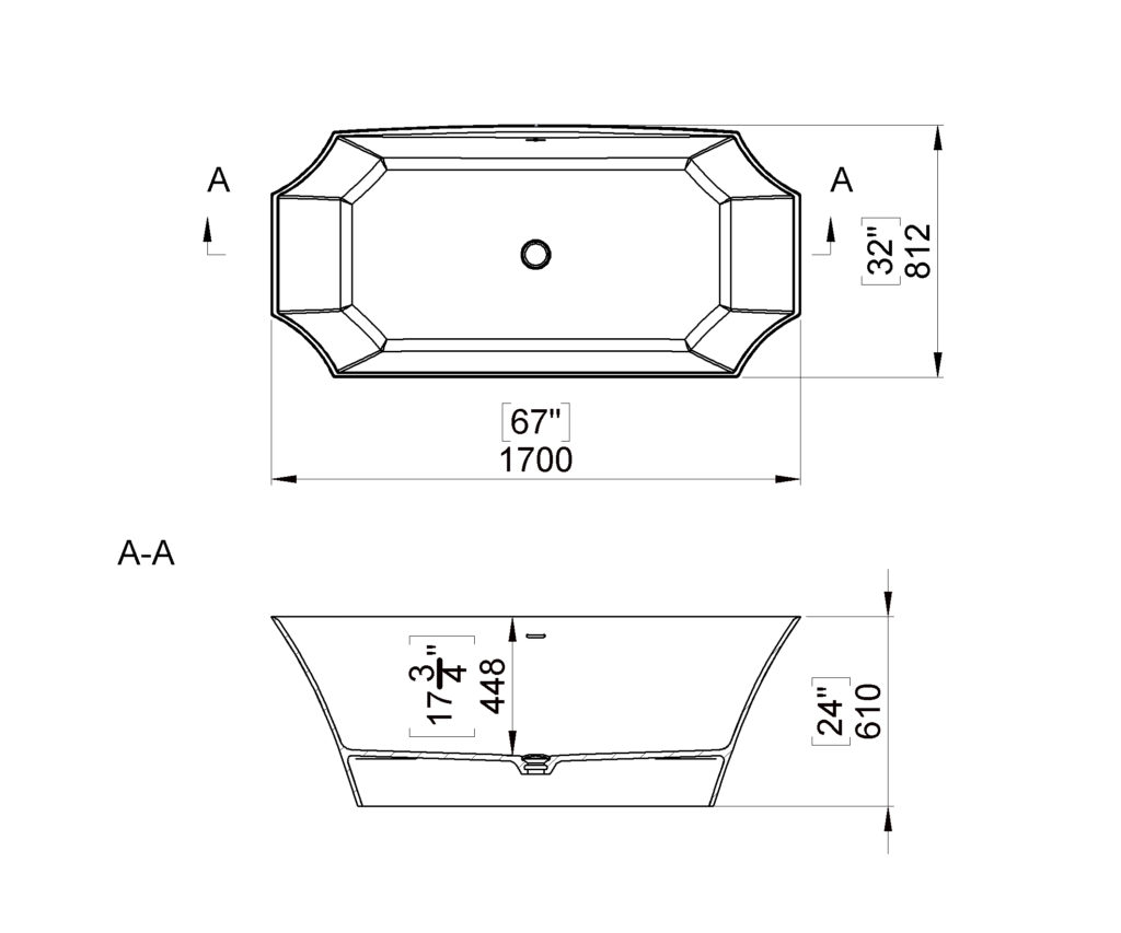 Cada de baieNovara din compozit,freestanding