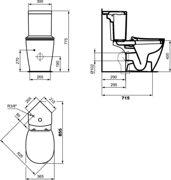 Wc pe colt Connect Aquablade cu capac soft-close - Top Stil