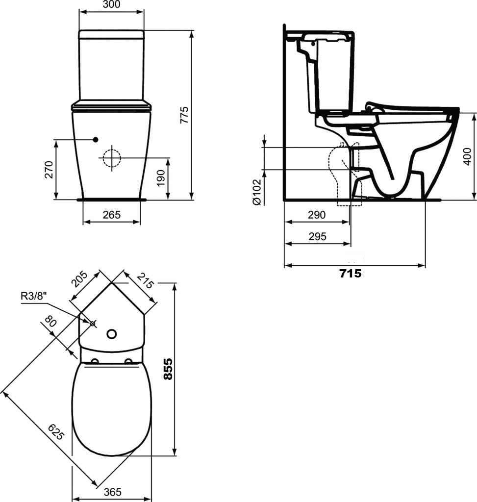 Wc pe colt Connect Aquablade cu capac soft-close - Top Stil