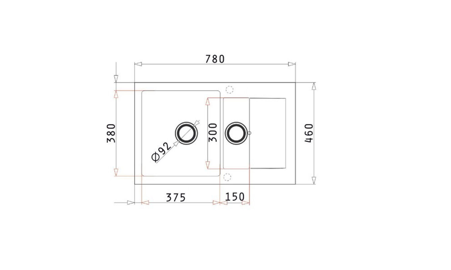 Chiuveta bucatarie compozit Korfu neagra - Top Stil