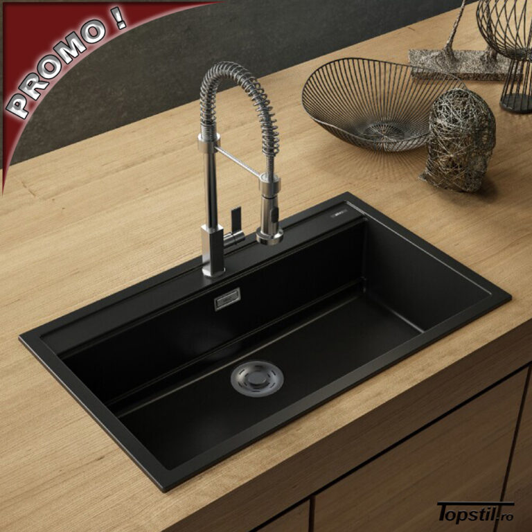 Chiuveta bucatarie compozit Kartesio gri 116 cm - Top Stil