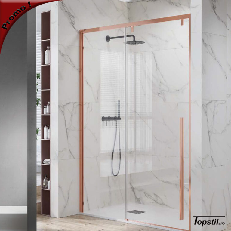 Paravan dus cu usa Cadura cu profil auriu 170 x 200 cm - Top Stil