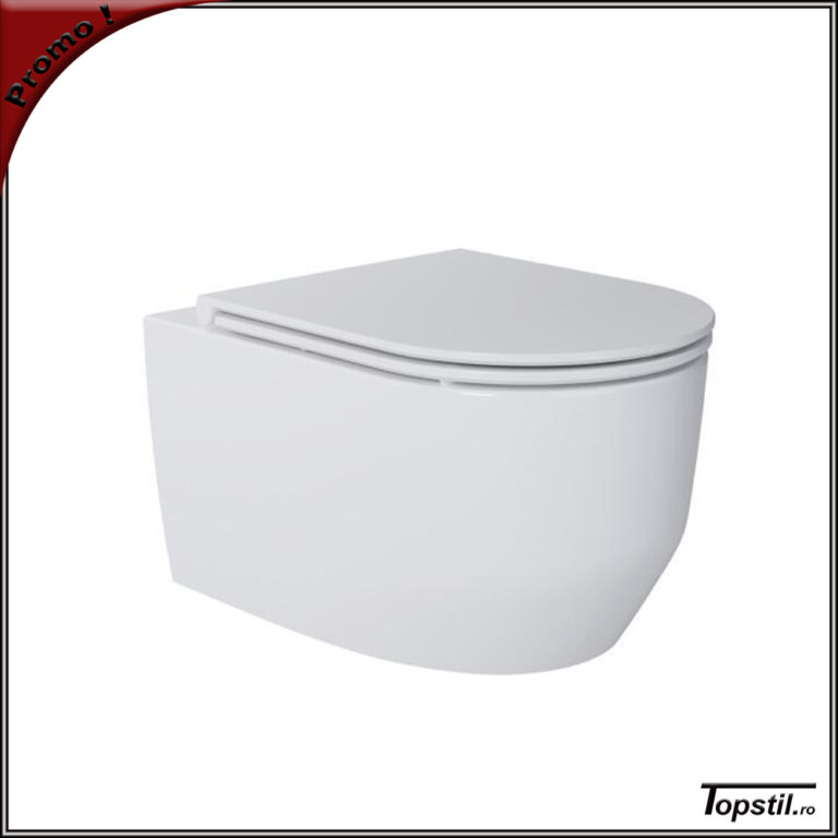 Wc suspendat Celia negru mat cu capac soft-close inclus - Top Stil